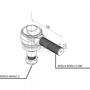 TERMINAL DE DIREÇÃO (ROSCA M30 - DIR.) - P02422 - Della Rosa